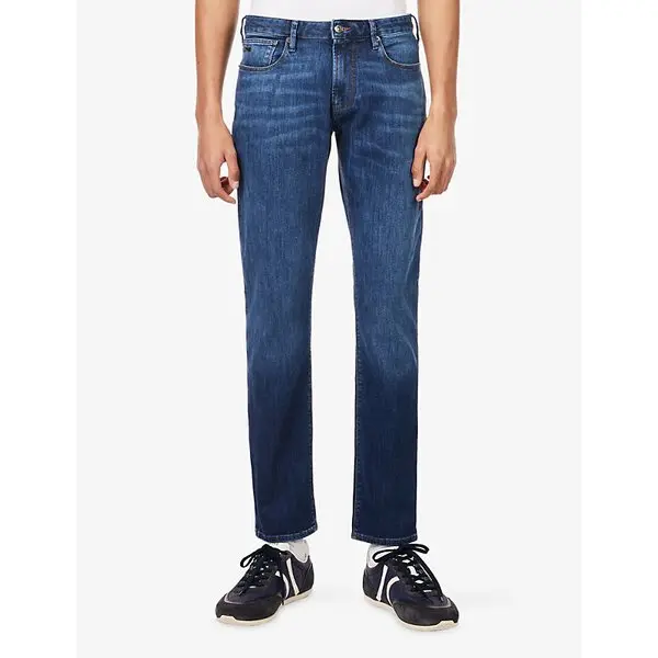 Emporio Armani Slim-fit Stretch-denim Jeans - Medium Blue Denim