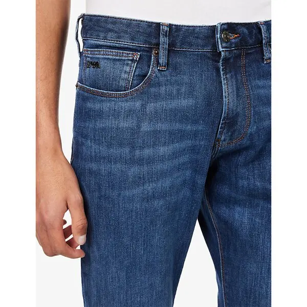 Emporio Armani Slim-fit Stretch-denim Jeans - Medium Blue Denim