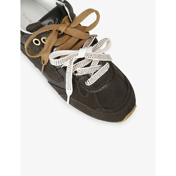 Kurt Geiger K Slim Suede Trainers - Brown/oth