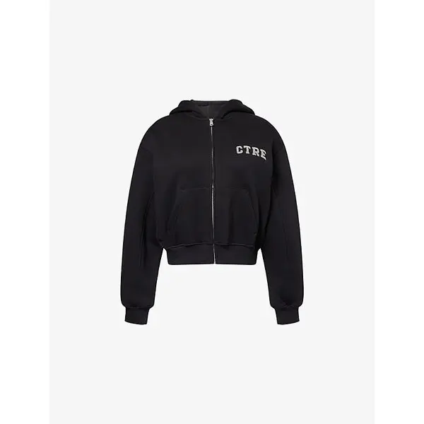 THE COUTURE CLUB Logo-embroidered Cotton Hoody - Black
