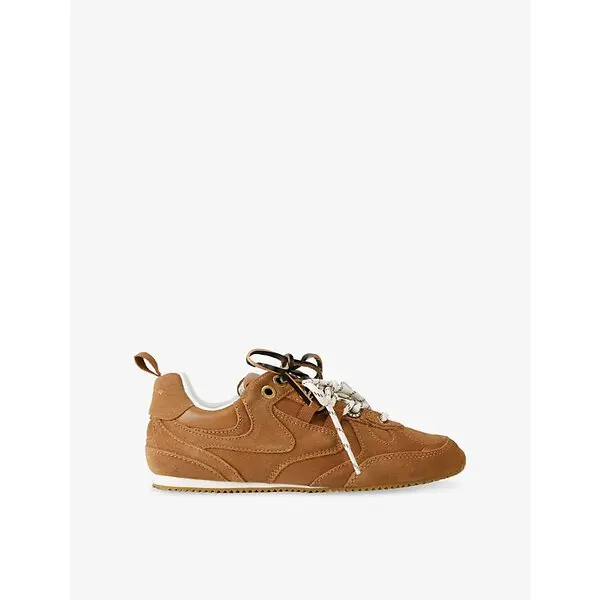 Kurt Geiger K Slim Suede Trainers - Tan