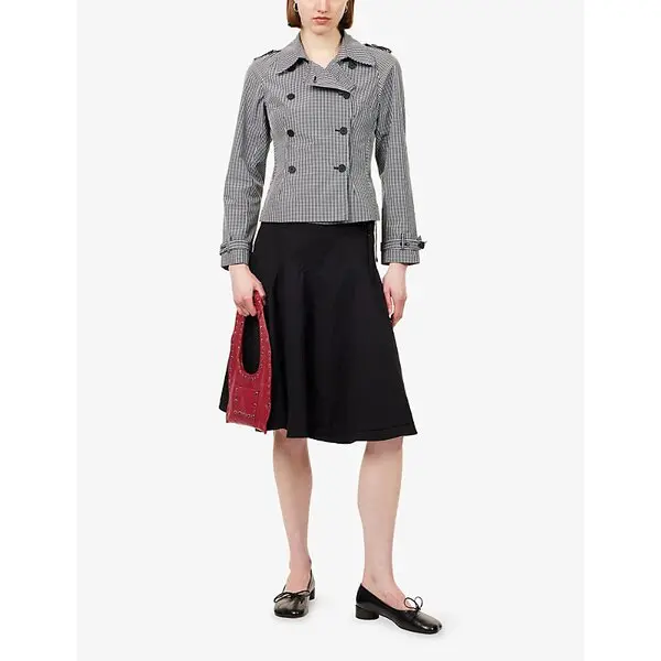 PEACHY DEN Gingham-check Woven Jacket