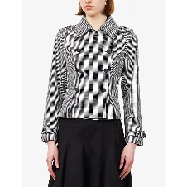 PEACHY DEN Gingham-check Woven Jacket