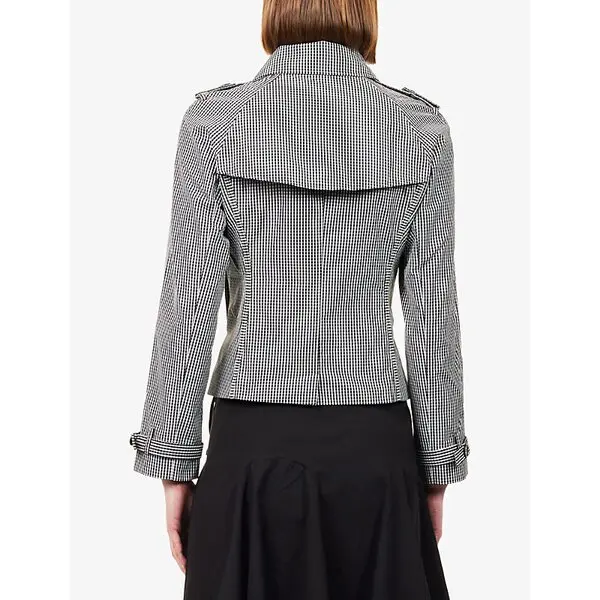 PEACHY DEN Gingham-check Woven Jacket