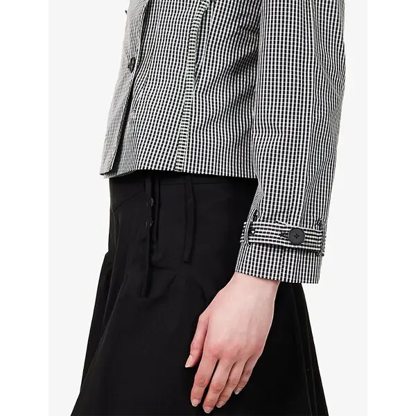 PEACHY DEN Gingham-check Woven Jacket