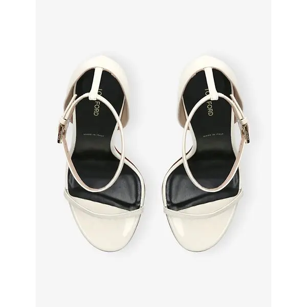 TOM FORD Vertigo Patent-leather Heeled Sandals - Bone