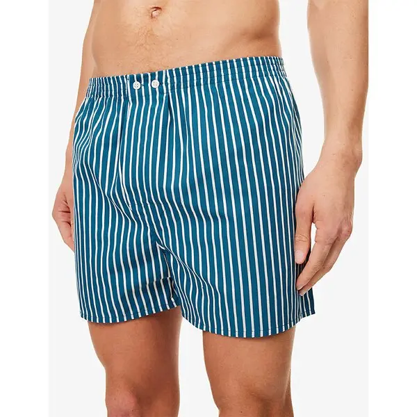 Derek Rose Royal Stripe Classic-fit Cotton Boxer Shorts