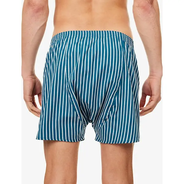 Derek Rose Royal Stripe Classic-fit Cotton Boxer Shorts