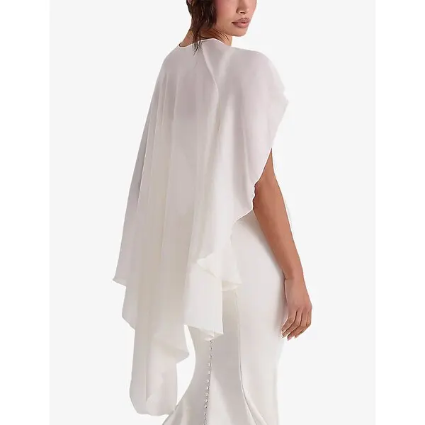 House Of Cb Alena Asymmetric Silk Shawl