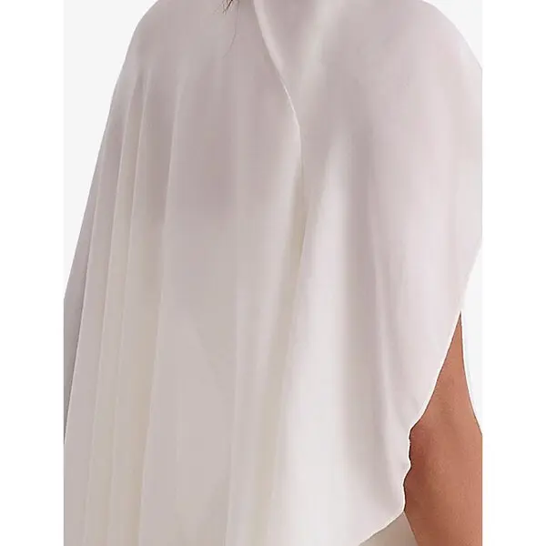 House Of Cb Alena Asymmetric Silk Shawl