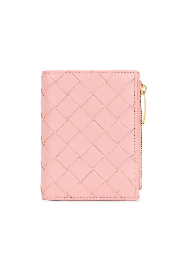 Bottega Veneta Intrecciato Bi-fold Wallet - Blush & Gold