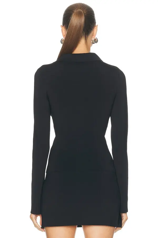 Alexander Wang Long Sleeve Polo Top With Embroidered Logo