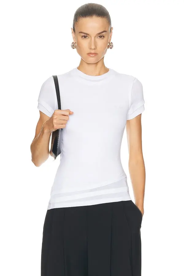 Alexander Wang Layered Short Sleeve Top - White
