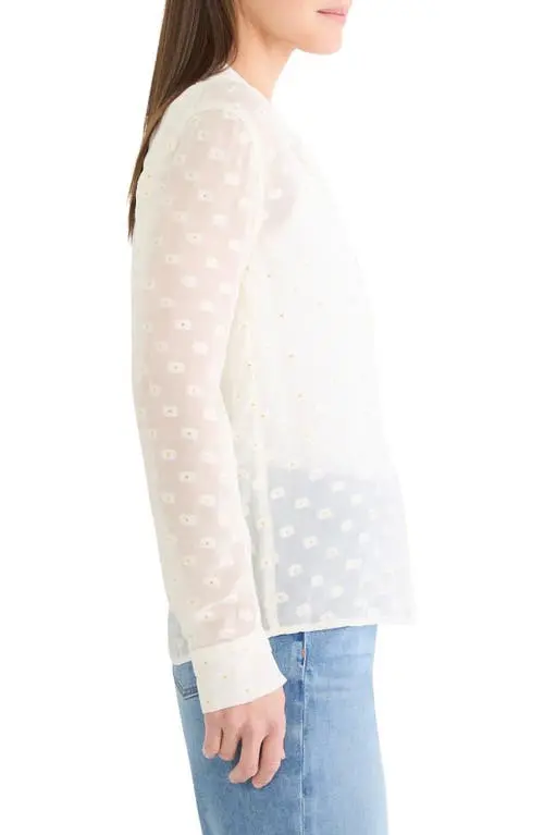 NIC+ZOE Aura Metallic Swiss Dot Button-up Top