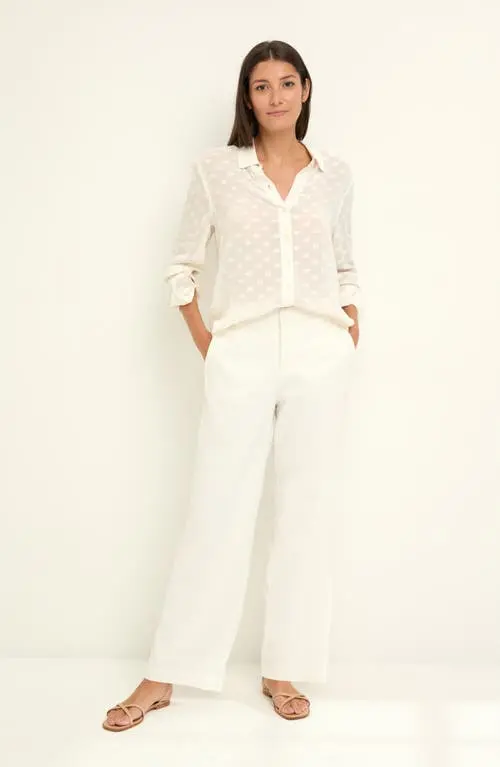 NIC+ZOE Aura Metallic Swiss Dot Button-up Top