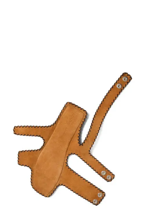 Khaite Boden Whipstitch Slingback Sandals - Caramel