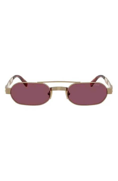 Miu Miu 52mm Oval Sunglasses - Brass/dark Violet