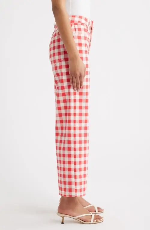 Rails X Giadzy Getty High-waist Crop Wide-leg Jeans - Tomato Gingham