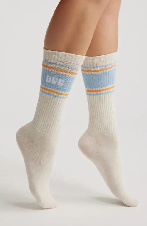 UGG Jedlyn Varsity Crew Socks - Nimbus Heather/sapphire