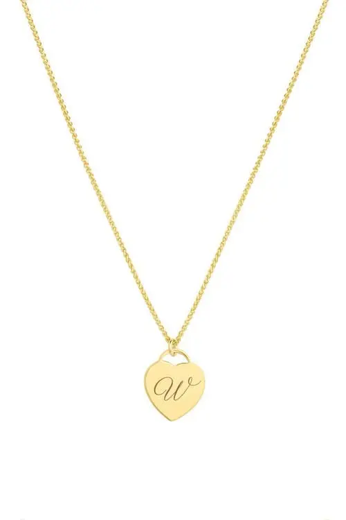SET & STONES Alice Initial Heart Necklace - Gold/w