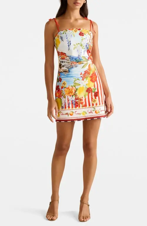 EVER NEW Sierra Printed Minidress - Tropea Postcard