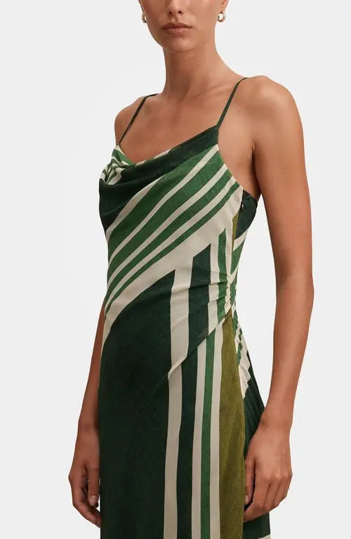 Ever New Annika Strappy Midi Dress - Verde Stripe | Editorialist