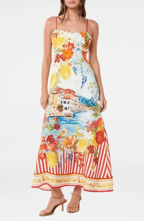 EVER NEW Sicilia Printed Midi Dress - Tropea Postcard
