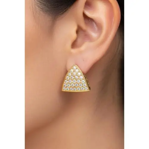 AKALIA Luna Waterproof Triangle Zircon Pave Stud