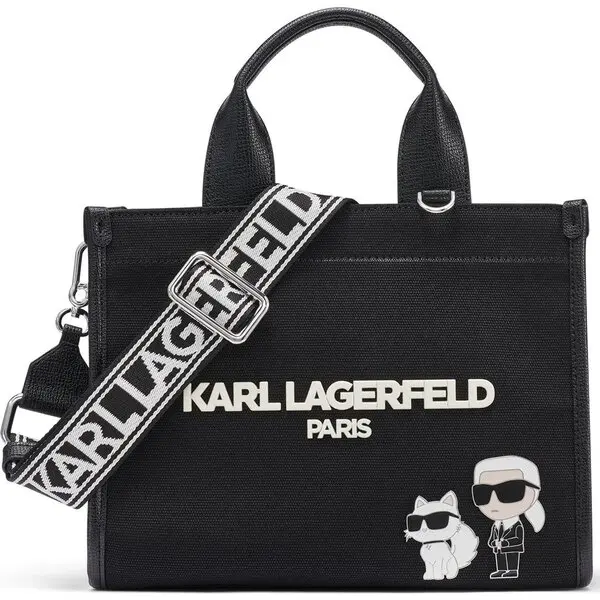 Karl Lagerfeld Paris Kristina Knit Satchel With Pins - Black