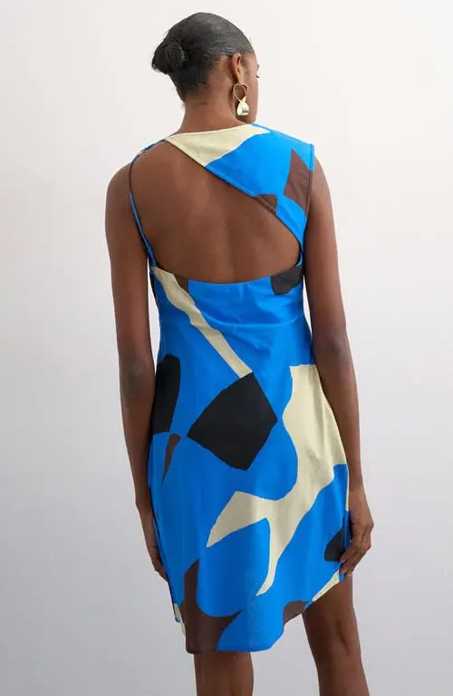 Topshop Sleeveless Abstract Print Mini Dress