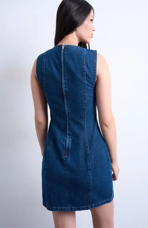 Topshop Sleeveless Denim Shift Mini Dress