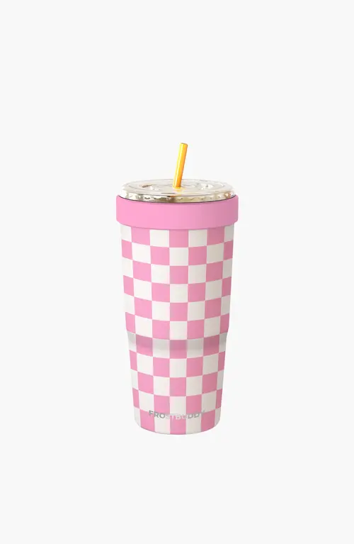 FROST BUDDY To-go Buddy Cup Insulator - Pink Checkered
