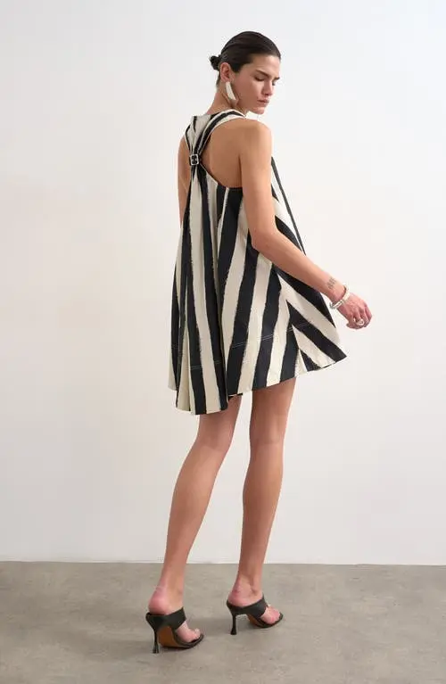 Topshop Stripe Halter Neck Trapeze Minidress