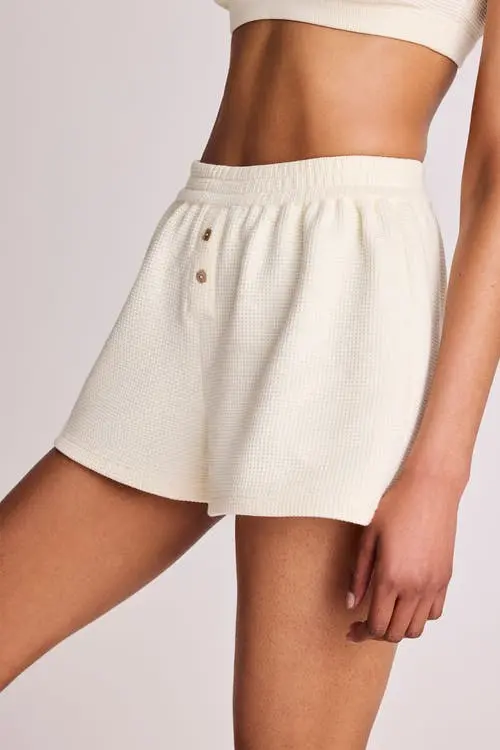 NEGATIVE UNDERWEAR Waffle Knit Shorts - Cream