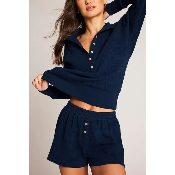 NEGATIVE UNDERWEAR Waffle Knit Short - Navy