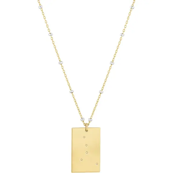 SET & STONES Zodiac Constellation Pendant Necklace - Gold/cancer