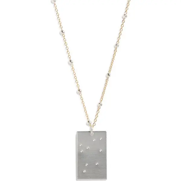 SET & STONES Zodiac Constellation Pendant Necklace - Silver - Libra