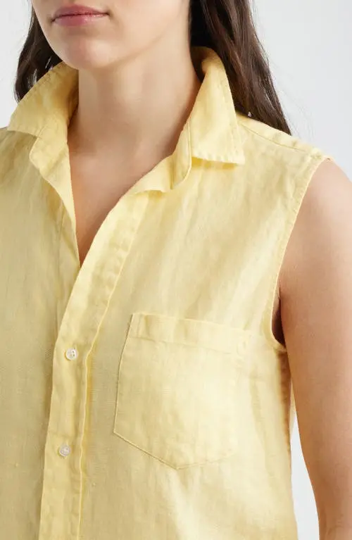 Frank & Eileen Finley Sleeveless Linen Button-up Shirt