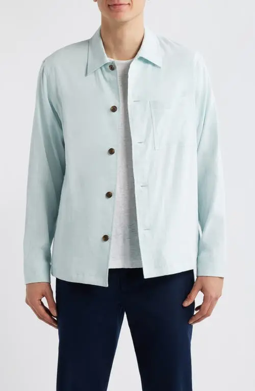 Theory Linen Blend Overshirt Jacket - Dark Icy Dew