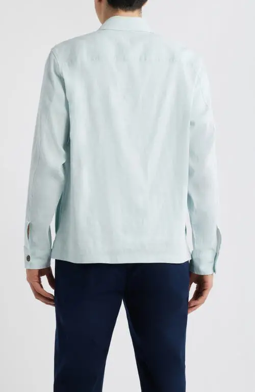 Theory Linen Blend Overshirt Jacket - Dark Icy Dew