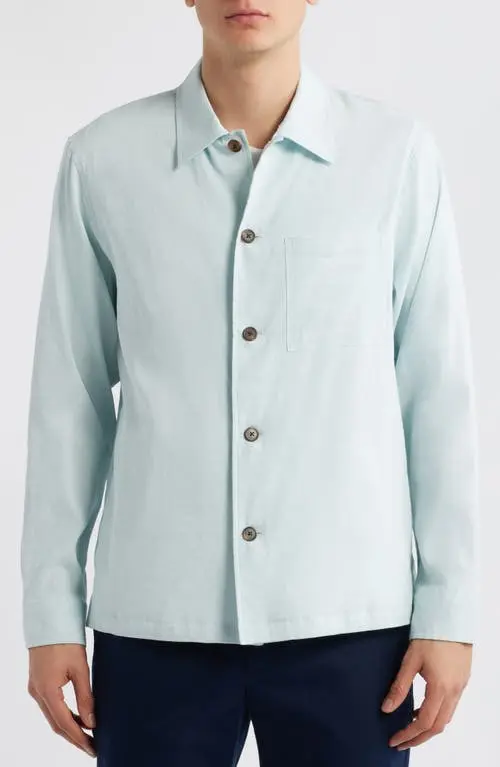 Theory Linen Blend Overshirt Jacket - Dark Icy Dew