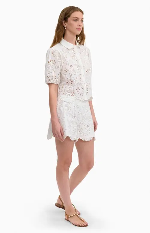 Rebecca Taylor Brielle Poplin Eyelet Shirt
