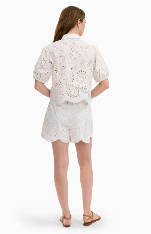 Rebecca Taylor Brielle Poplin Eyelet Shirt