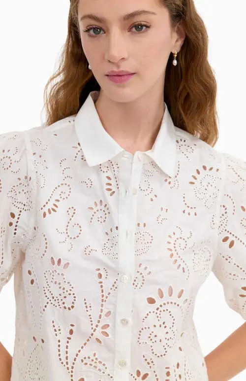 Rebecca Taylor Brielle Poplin Eyelet Shirt