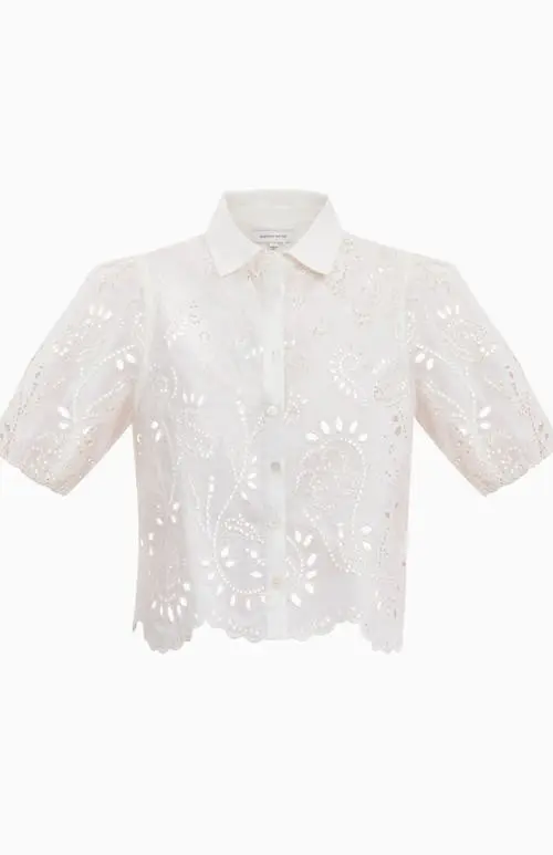 Rebecca Taylor Brielle Poplin Eyelet Shirt