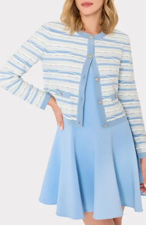 MILLY Skye Stripe Cardigan - Blue Multi
