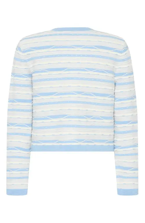 MILLY Skye Stripe Cardigan - Blue Multi