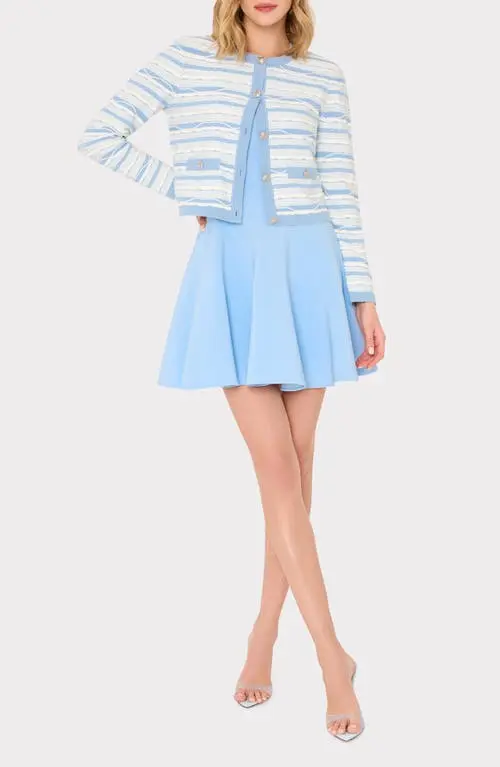 MILLY Skye Stripe Cardigan - Blue Multi