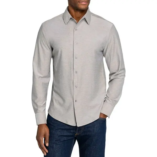 BROOKLYN BRIGADE Solid Mapleton Luxe Cross Dyed Long Sleeve Shirt - Tan