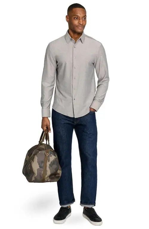BROOKLYN BRIGADE Solid Mapleton Luxe Cross Dyed Long Sleeve Shirt - Tan